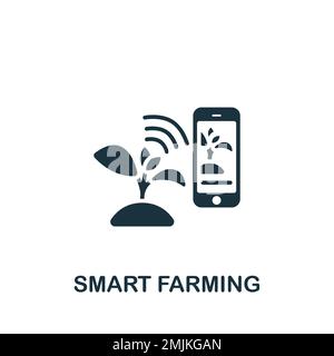 Smart farming icon. Monochrome simple sign from agriculture collection ...