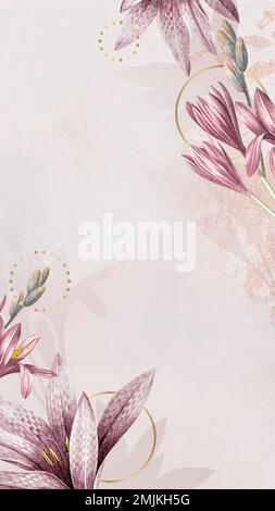 Pink amaryllis pattern with gold frame vector Stock Vector Image & Art - Alamy