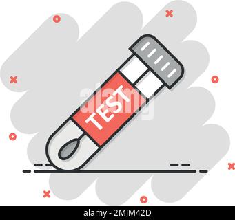 Coronavirus test icon in comic style. covid-19 cartoon vector ...