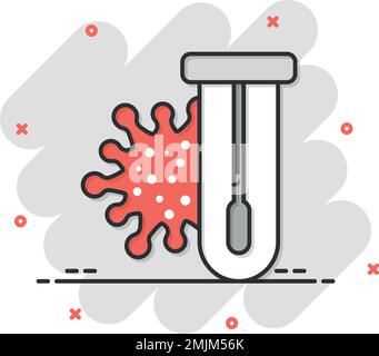 Coronavirus test icon in comic style. covid-19 cartoon vector ...