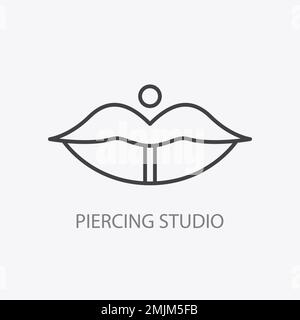 Piercing studio logo. Minimal Vector illustration Stock Vector Image ...