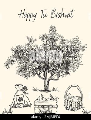 Tu bishvat or Tu B'shevat, New Year for Trees, Jewish holiday with ...