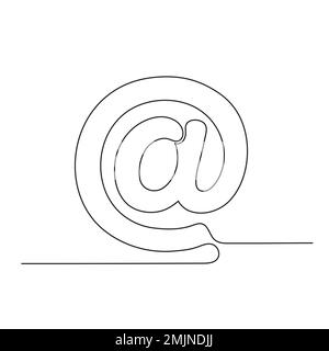 Continuous mail rendering. One line email icon. Vector illustration ...