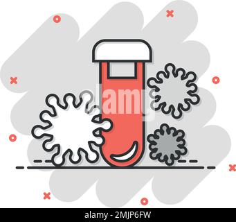 Coronavirus test icon in comic style. covid-19 cartoon vector ...