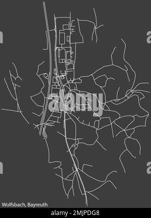 Street roads map of the WOLFSBACH DISTRICT, BAYREUTH Stock Vector Image ...
