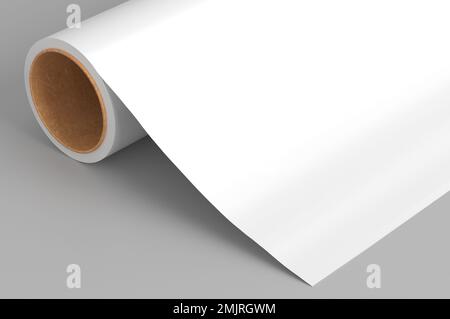 3d render wrapping paper roll mockup with space for template Stock ...
