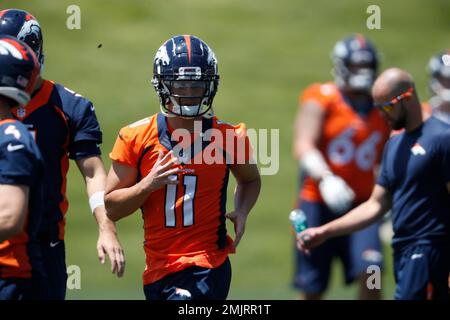Denver Broncos wide receiver River Cracraft (11) warms up during an NFL ...