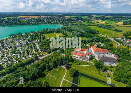 The beautiful region around the castle of Seefeld near the Pilsensee in ...