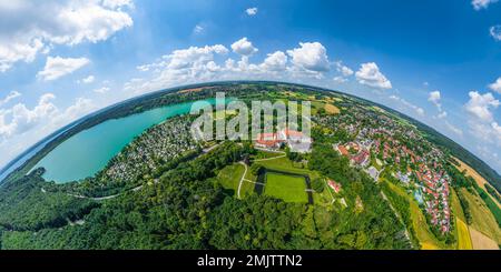 The beautiful region around the castle of Seefeld near the Pilsensee in ...