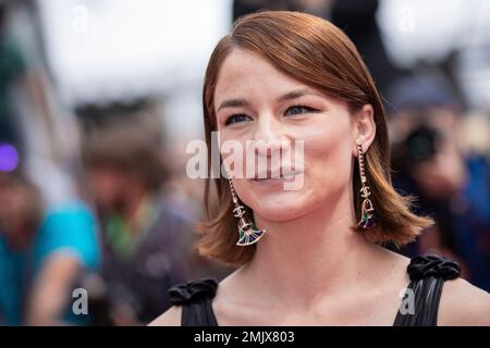 Valerie Pachner poses for photographers upon arrival at the World ...