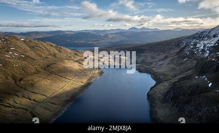 Aerial view of Meall nan Tarmachan in Ben Lawers National Nature ...