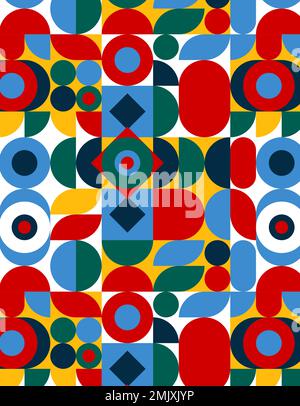 Geometric bauhaus vector pattern,background, texture. Simple shapes ...