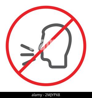 No talking allowed sign. Silent zone Vector icons. Speech prohibition ...