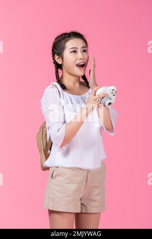 Take summer modelling young woman Stock Photo - Alamy