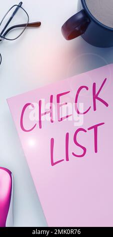 Text showing inspiration Check List, Business idea Items required ...