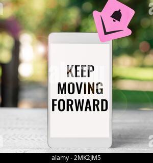 Text caption presenting Keep Moving Forward, Word for invitation anyone ...