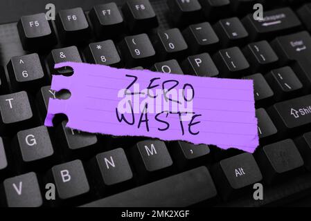 Conceptual display Zero Waste. Business idea industrial responsibility ...