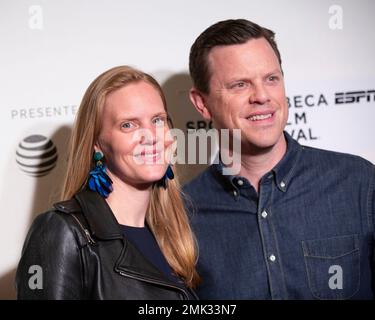 Vice President & Executive Producer of ESPN Films and Original Content Libby Geist, left, and ...