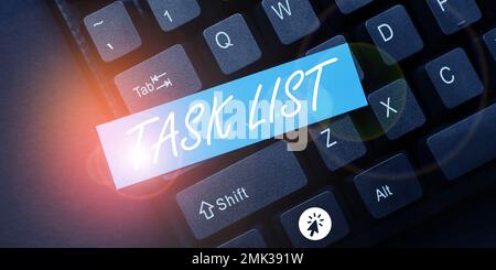 Inspiration showing sign Task List, Conceptual photo Planification ...