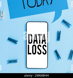 Conceptual display Data Loss. Business approach process or event that ...