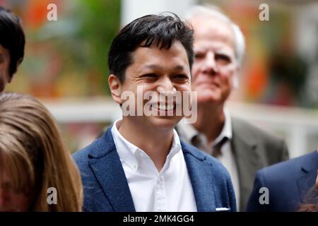 Pinterest co-founder & CEO Ben Silbermann and his wife Divya Silbermann ...