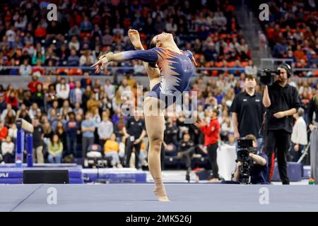 Auburn's Sophia Groth competes on the uneven bars during an NCAA ...