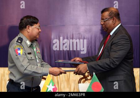 Myanmar Police Chief Brigadier General Myoe Than, left, and Director ...