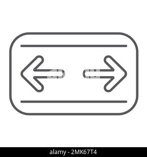 Car turn signals line icon, auto and panel, dashboard sign, vector ...