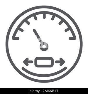 Tachometer icon. Linear dashboard panel gauge symbol Stock Vector Image ...