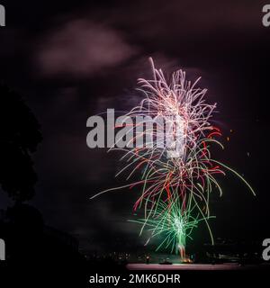 Firework explosions over the harbour from The Queen Annes Battery as ...