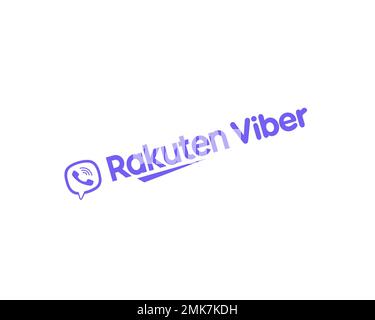 Viber Purple, Rotated, White Background, Logo, Brand Name Stock Photo ...