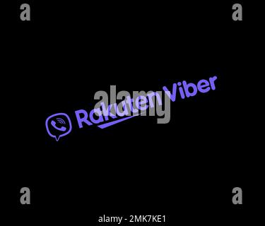 Viber Purple, rotated, black background, logo, brand name Stock Photo ...