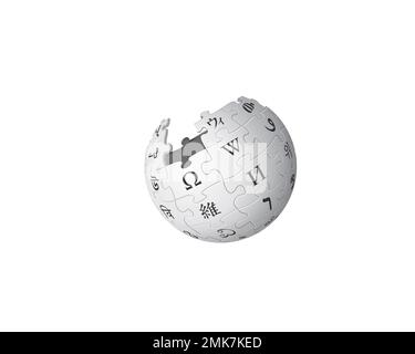 Wikipedia, rotated logo, white background Stock Photo - Alamy