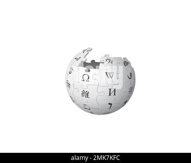 Wikipedia, Rotated, White background, Logo, Brand name Stock Photo - Alamy