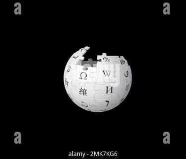 Wikipedia, Logo, Black background Stock Photo - Alamy
