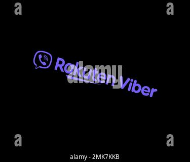 Viber Purple, rotated, black background, logo, brand name Stock Photo ...