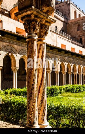 Cloister with 228 differently designed double columns, capitals with ...
