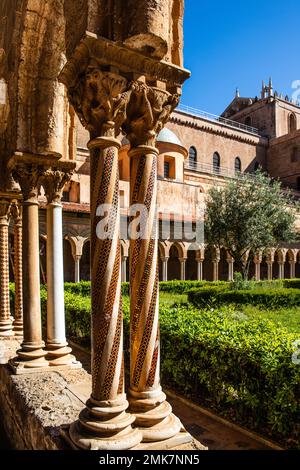 Cloister with 228 differently designed double columns, capitals with ...