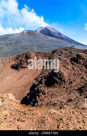 Southern flank of Etna with secondary craters, Aetna with four summit ...