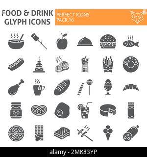 Eating and drinks line icons signs set. Design collection of Eating ...