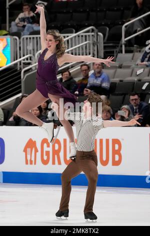 Emily Bratti and Ian Somerville of the United States perform in the ice ...