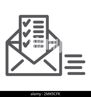 Email subscription icon, linear isolated illustration, thin line vector ...