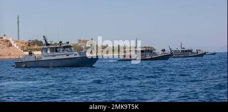 AQABA, Jordan - Royal Jordanian Naval patrol boats sail in formation ...