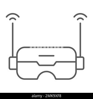 Wireless goggles icon. Outline Wireless goggles vector icon for web ...