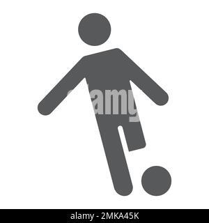 Kickball glyph icon, football and play, foot with ball sign, vector ...