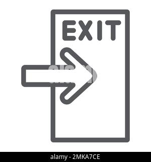 Logout icon linear vector graphics sign or symbol set for web app ui ...