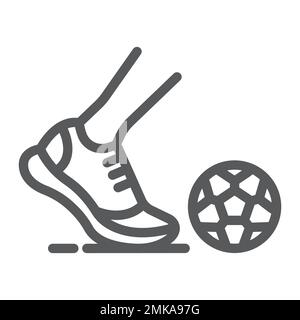 Kickball glyph icon, football and play, foot with ball sign, vector ...