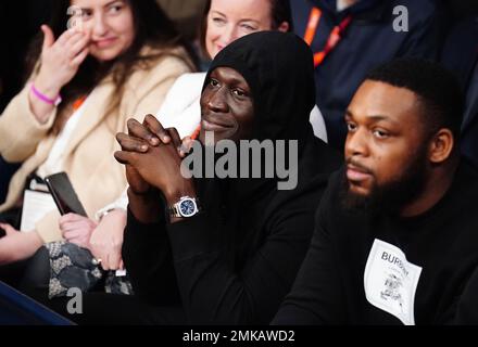 Rapper Stormzy, Michael Ebenezer Kwadjo Omari Owuo Jr, is seen ringside ...