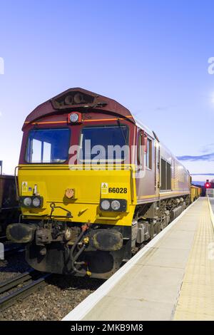 EWS freight train 66028 locomotive Network rail Stock Photo - Alamy