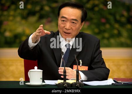 Chen Quanguo (C), Communist Party Secretary of Xinjiang Uyghur ...